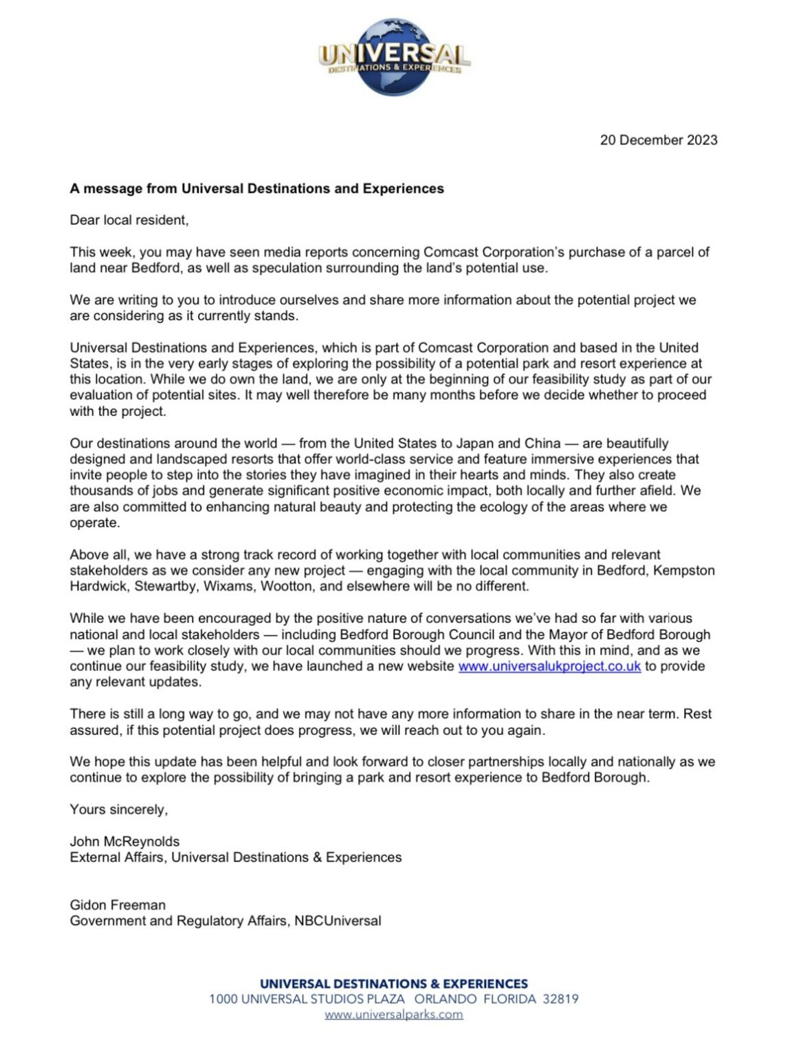 Letter sent to local residents | Ross Explores